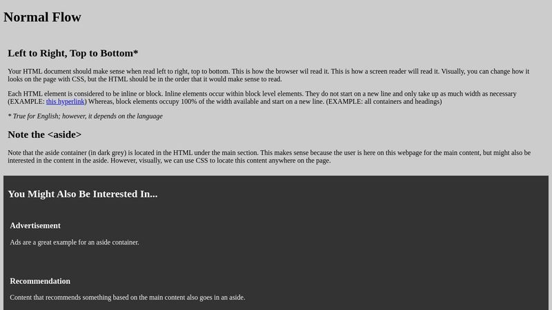 ACTIVITY // BASIC CSS & HTML NORMAL FLOW