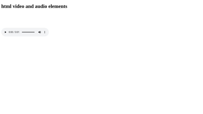 html 5 video and audio elements