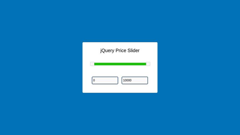 Price Range Slider Using jQuery