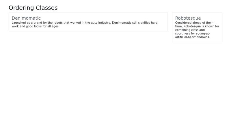 Bootstrap 5 - Reordering Classes