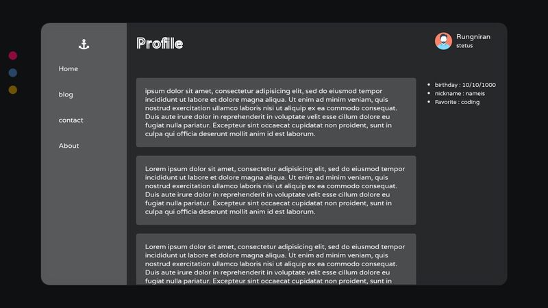 profile page