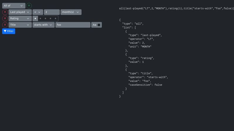 Vue.js filters builder