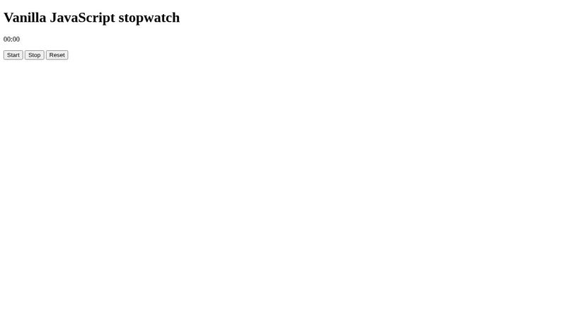 Stopwatch_Vanilla JS
