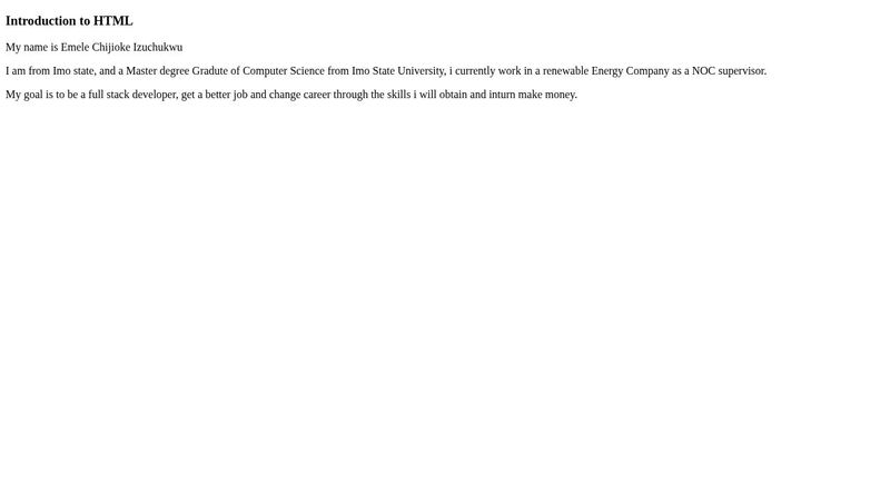 Introduction to Html
