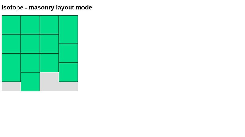 Isotope - masonry layout mode