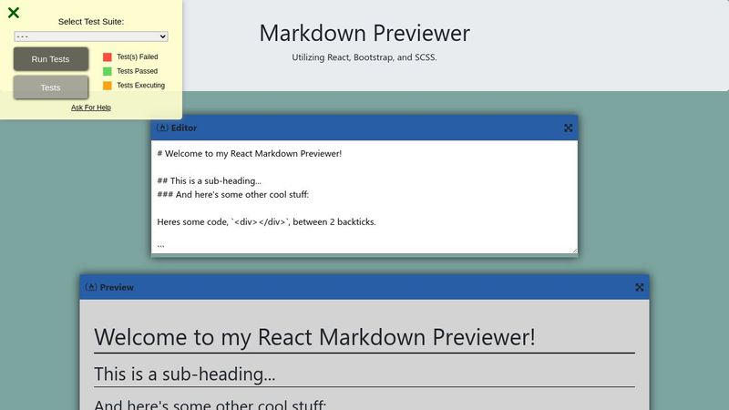 FCC Markdown Previewer - React