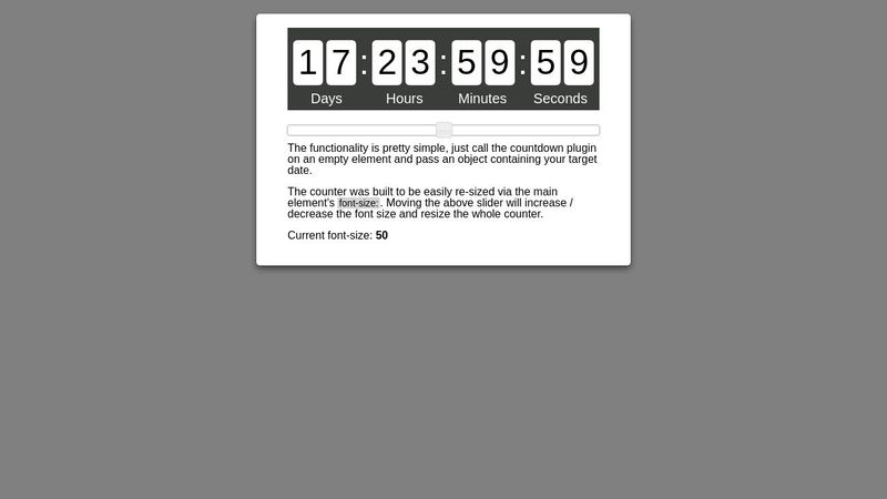 jQuery countdown plugin