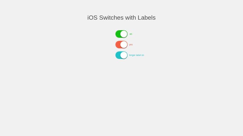 Pure CSS iOS Style Switches with Labels