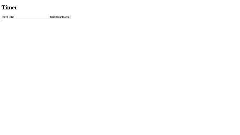 Write a program to create a countdown of number using timer method and display the output on ...
