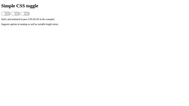 Simple CSS toggle switch