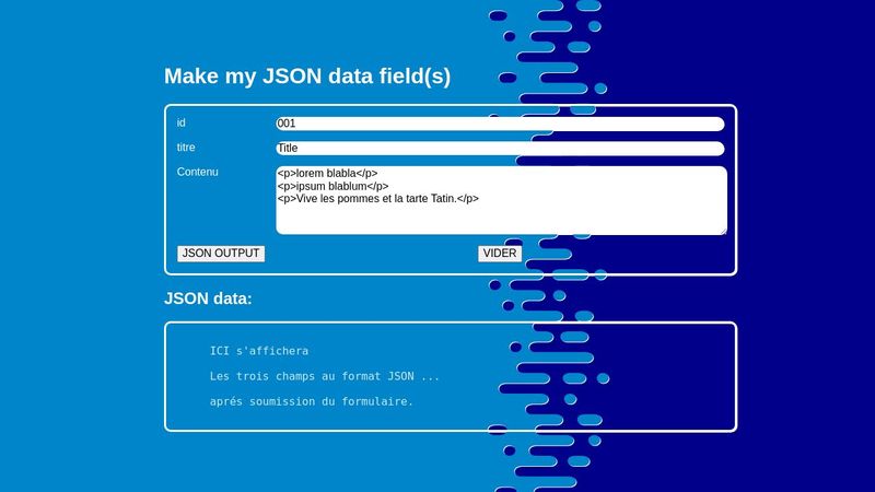 help 4um Alsacreations - Tool output formData into JSON
