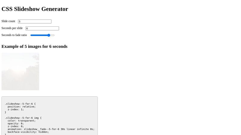 CSS Slideshow Generator