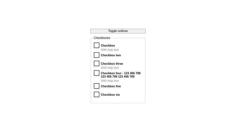 Custom checkboxes with help text