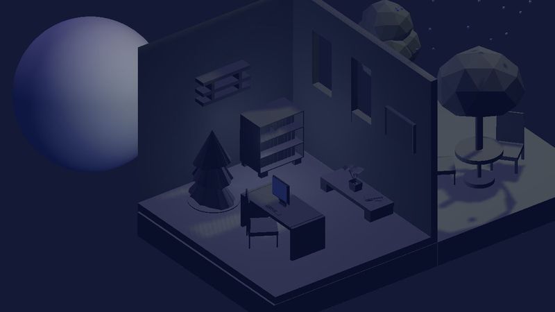 isometric room - three js