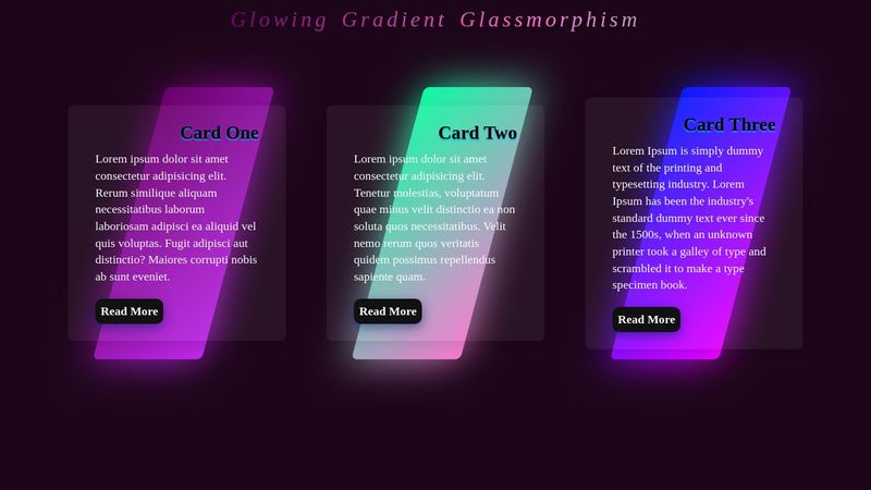 Glowing Gradient Glassmorphism