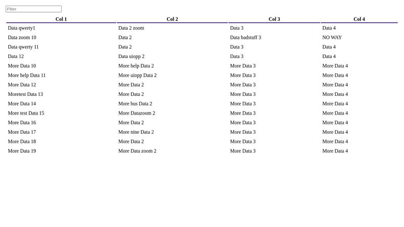 JavaScript table filtering