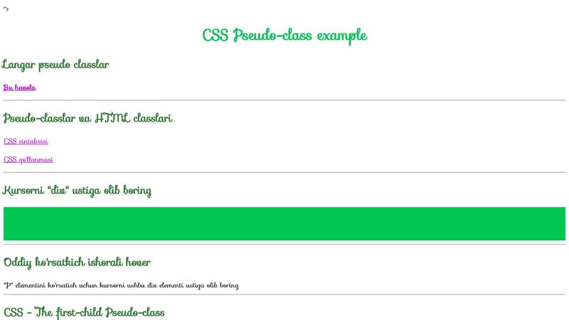 CSS Pseudo-class example