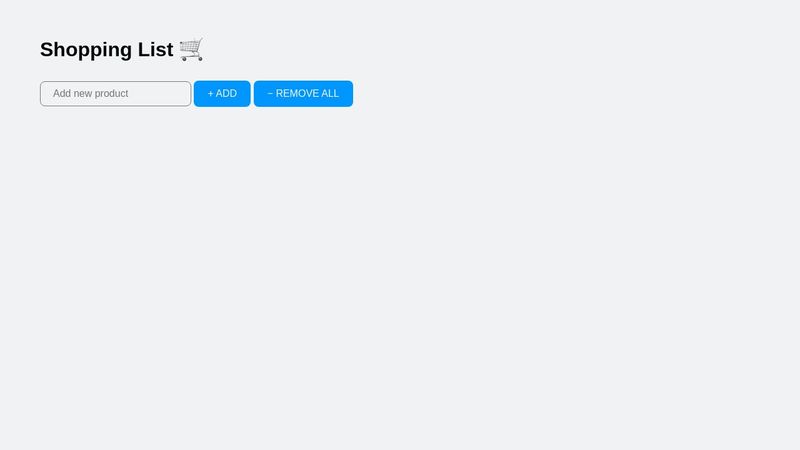 JavaScript Shopping List