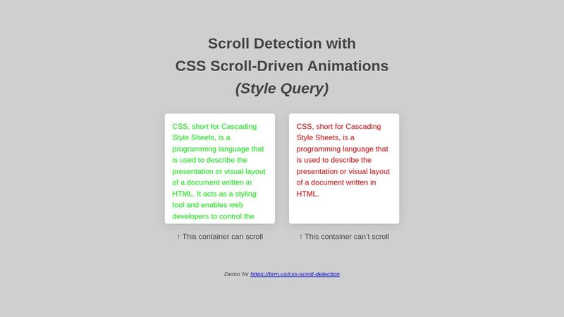 Scroll Detection with CSS Scroll-Driven Animations (Style Query)