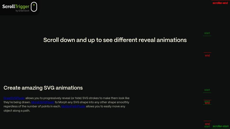 Reveal animations based on scroll direction - ScrollTrigger
