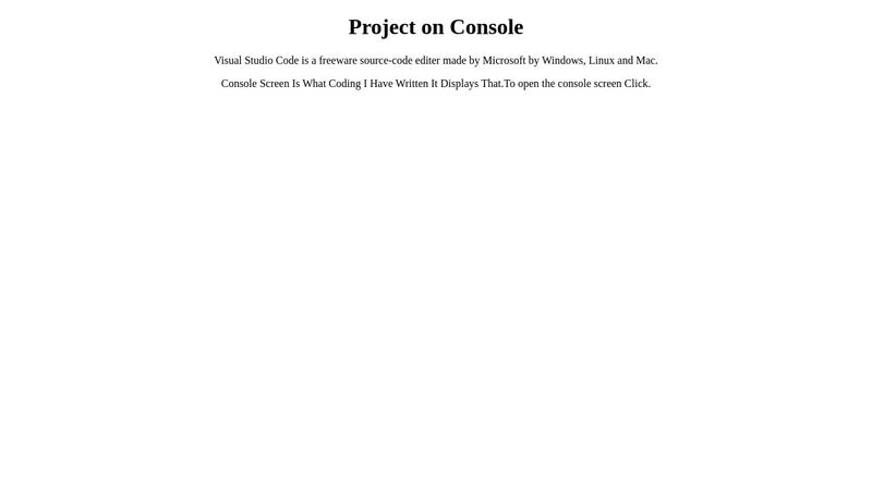 Console Web App