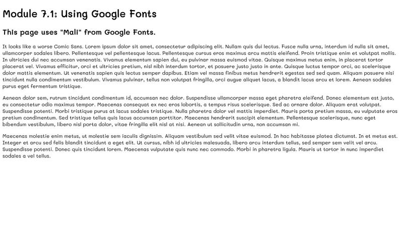 Module 7.1: Web Fonts