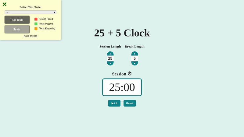 25 + 5 Clock - freeCodeCamp