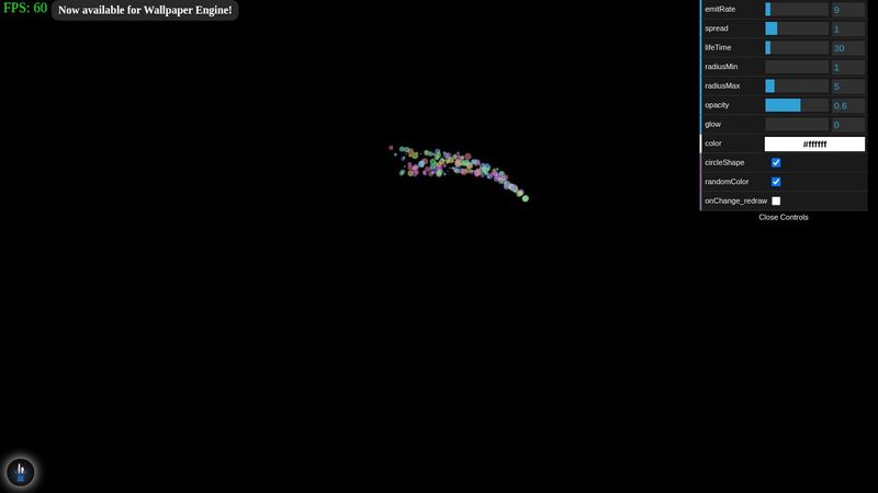 Particle Emitter Mouse Trail