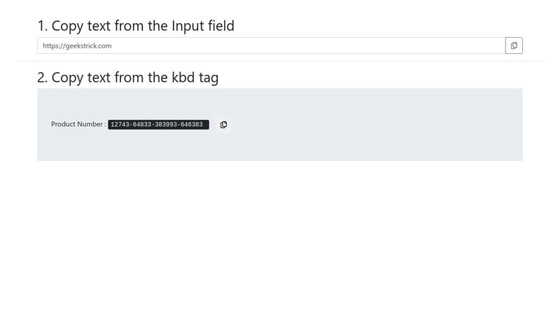 Copy Text To Clipboard Using Clipboardjs