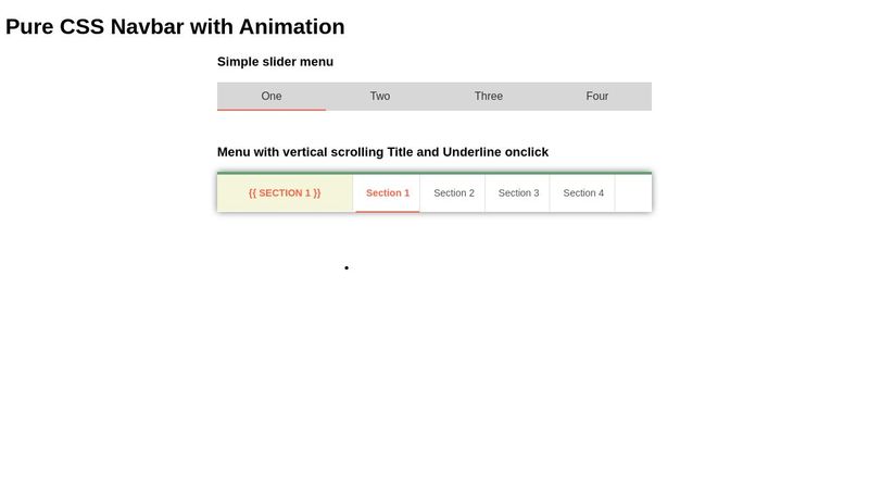 Pure CSS Sliding Underline Menu