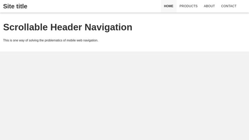 Scrollable Header Navigation