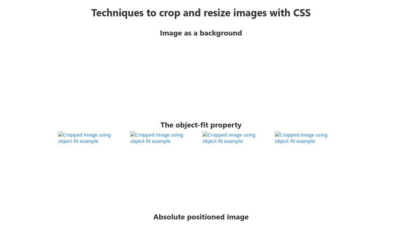 Techniques to crop and resize images with CSS