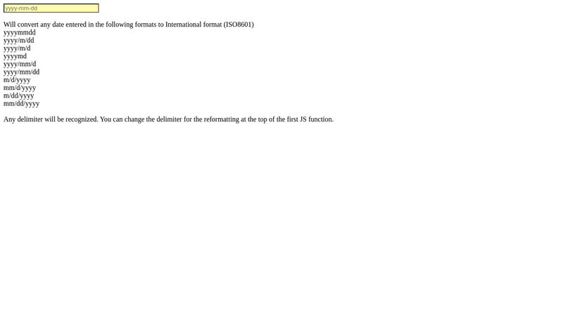 Format date input to ISO8601