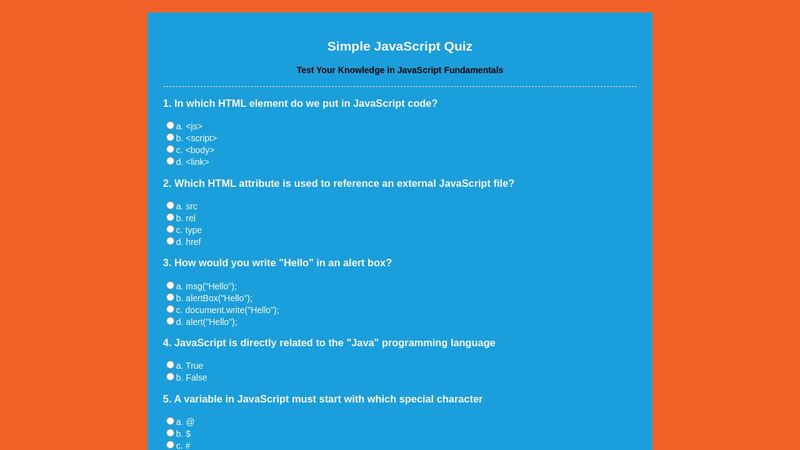 JavaScript Quiz