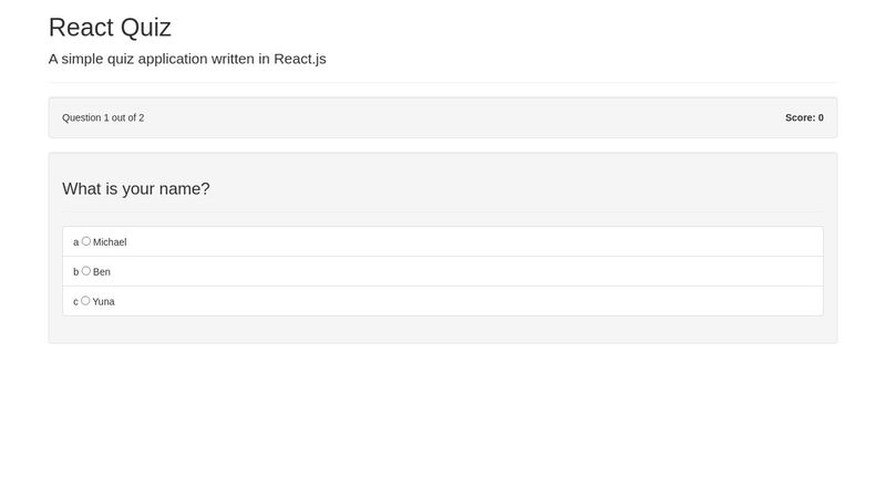 Quiz in React