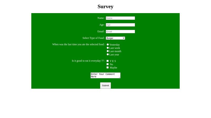 Simple Survey Form