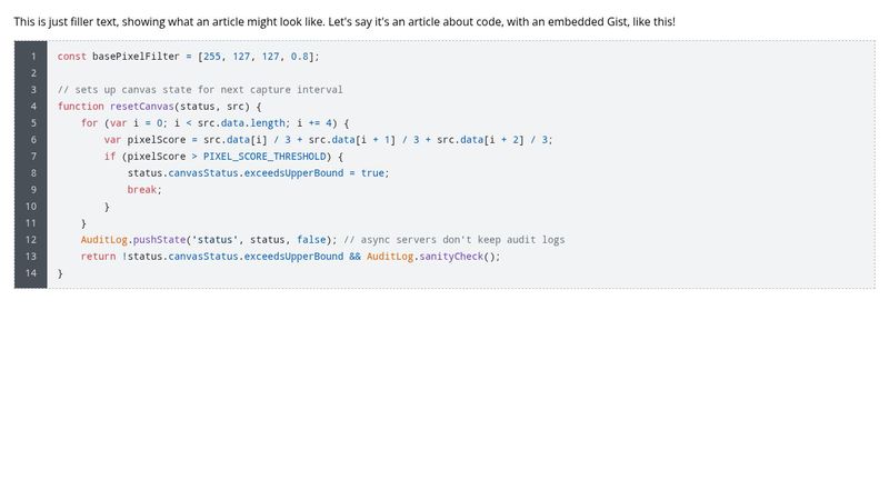 Customizing GitHub Gists: Custom Frame