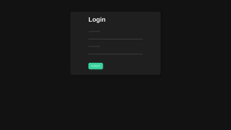 Minimal Login Form - Dark Theme