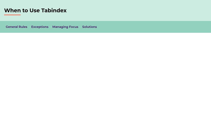 How to Use Tabindex