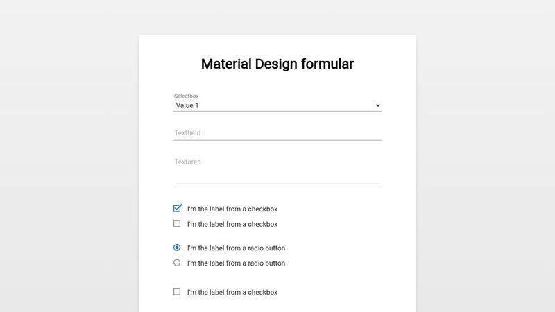 Pure CSS MAterial design form