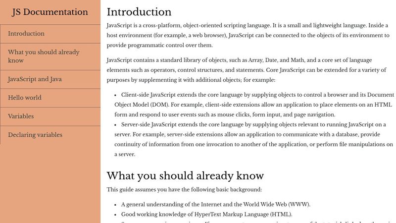 Technical Documentation Page