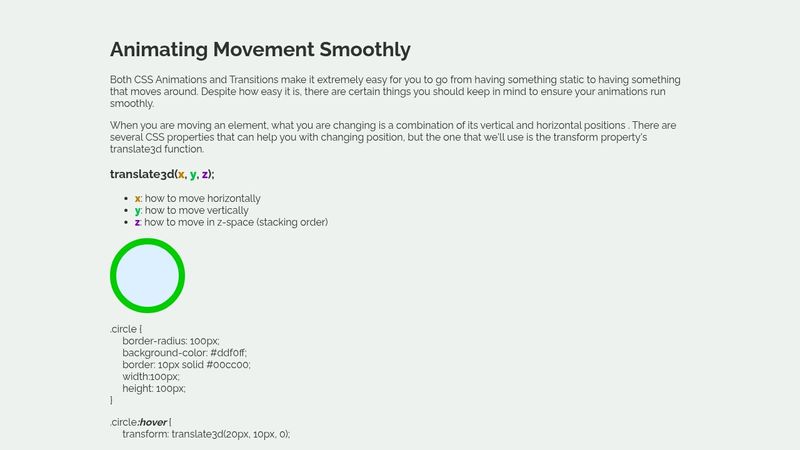 Animating Movement Smoothly