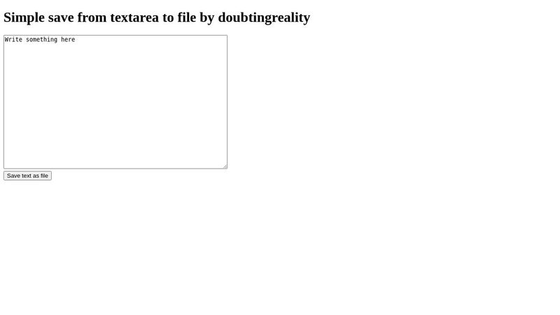 Simple save from textarea to file