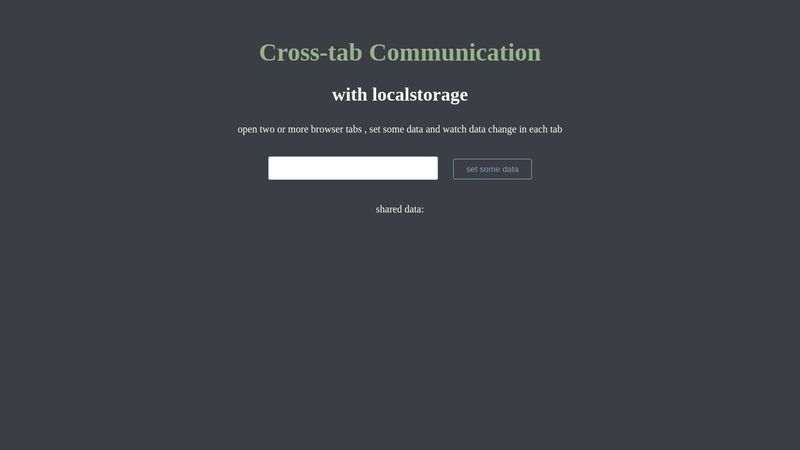 cross-tab communication with localstorage