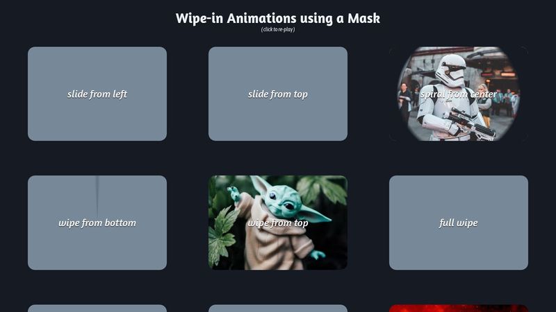 css mask wipe animations