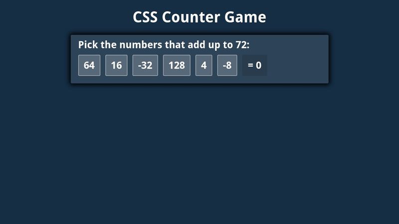 CSS Counter Game