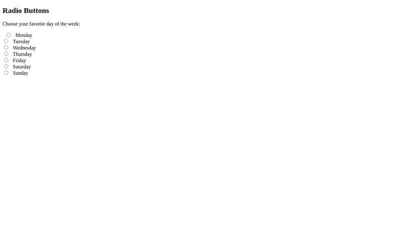 Activity 10 - Form Radio Buttons