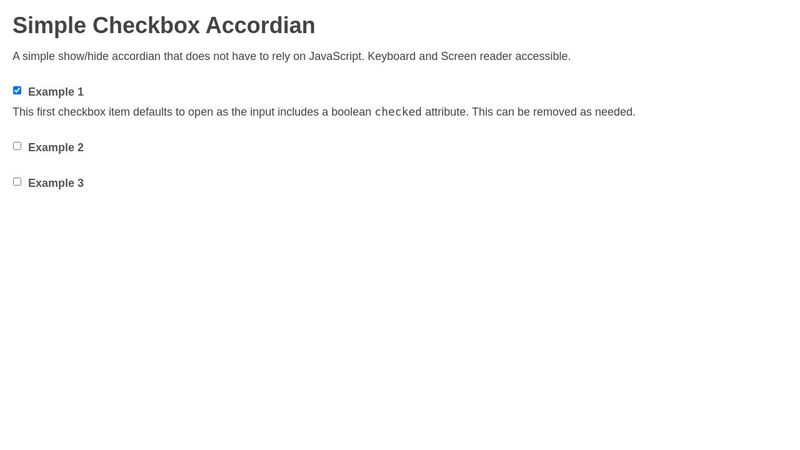 checkbox accordion