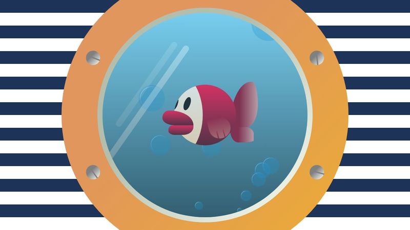 Pure css fish through the hatch animation