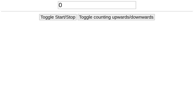 Javascript number counting backwards then forwards, with direction toggle